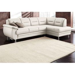Sit & More Ecksofa SIT & MORE "Mailand L-Form, B: 250 cm", wei&szlig;, B:250cm H:85cm T:164cm, Luxus-Kunstleder;Kunstleder Softlux;NaturLEDER (echtes Rindleder)/Korpus passendes Kunstleder Softlux;Luxus-Microfaser Altara Nubuck (100% Polyester), Sofas, Ecksofa, optional Bettfunktion,Ottomane,inkl 5 Jahre Herstellergarantie