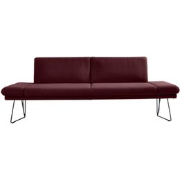 K+w Komfort & Wohnen Essbank K+W KOMFORT & WOHNEN "Pego Polsterbank", rot (bordeaux 15), B:226cm H:88cm T:66cm, Sitzb&auml;nke, Essbank, Seitenteilverstellung, wahlweise in 206 oder 226cm