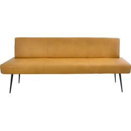 K+w Komfort & Wohnen Essbank K+W KOMFORT & WOHNEN "Giacomo I Polsterbank", gelb (curcuma, schwarz), B:200cm H:87cm T:62cm, Sitzb&auml;nke, Essbank, Metallf&uuml;sse in schwarz, wahlweise in der Breite 200cm oder 177cm