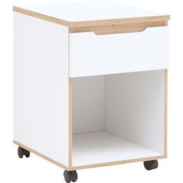 Container Innostyle "Memphis Aktenschrank,45x122x38cm (B/H/T)", wei&szlig; (wei&szlig;, artisan eiche), B:45cm H:66cm T:55cm, Holzwerkstoff, MDF, Schr&auml;nke, Rollcontainer, 1 Schubkasten, Soft-Close, ABS-Kantenschutz, 2 Rollen mit Bremse