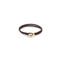 Armband Tommy Hilfiger "BRUCE LEATHER", braun (gelbgoldfarben, braun, rot, blau, wei&szlig;), Armb&auml;nder, Herren, 19cm, Edelstahl Leder, Edelstahl, Leder, Armband, Emaille