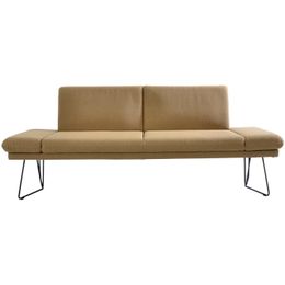 K+w Komfort & Wohnen Essbank K+W KOMFORT & WOHNEN "Pego Polsterbank", beige (sand 35), B:206cm H:88cm T:66cm, Sitzb&auml;nke, Essbank, Seitenteilverstellung, wahlweise in 206 oder 226cm
