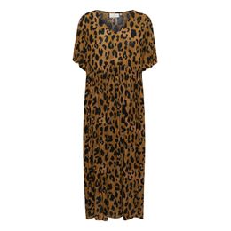 Midikleid Kaffe "Kleid KAjessi", Damen, Gr. 44, N-Gr, braun (braun leopard print), Obermaterial: 100% Viskose LENZING ECOVERO CV LenzEcov., Kleider Midikleid