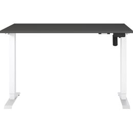 Schreibtisch Germania "Boras", grau (graphit, wei&szlig;, wei&szlig;, graphit), B:120cm H:120cm T:80cm, Tische, Schreibtisch, Breite 120/140/160/180 cm, Metallgestell, elektrisch h&ouml;henverstellbar