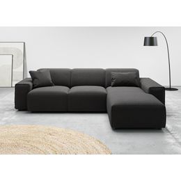 Ecksofa Home Affaire "Glimminge L-Form auch in Breitcord, Feincord + Easy care-Bezug", grau (anthrazit), B:264cm H:71cm T:191cm, 100% Polyester, Sofas, Ecksofa, Breite 264, Zierkissen