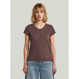 G-Star Raw T-Shirt G-STAR "Overdyed Eyben Slim V T-Shirt 2.0", Damen, Gr. XS, braun (chocolate plum gd), Obermaterial: 100% Baumwolle, Shirts T-Shirt