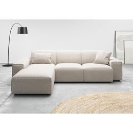 Ecksofa Home Affaire "Glimminge L-Form auch in Breitcord, Feincord + Easy care-Bezug", beige (nature), B:264cm H:71cm T:191cm, 100% Polyester, Sofas, Ecksofa, Breite 264, Zierkissen