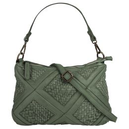 Umh&auml;ngetasche Samantha Look, Damen, Gr. B/H/T: 24cm x 22cm x 5cm onesize, gr&uuml;n, Leder, Taschen Umh&auml;ngetasche, echt Leder, Made in Italy