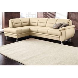 Sit & More Ecksofa SIT & MORE "Mailand L-Form, B: 250 cm", wei&szlig; (altwei&szlig;), B:250cm H:85cm T:164cm, Luxus-Kunstleder;Kunstleder Softlux;NaturLEDER (echtes Rindleder)/Korpus passendes Kunstleder Softlux;Luxus-Microfaser Altara Nubuck (100% Polyester), Sofas, Ecksofa, optional Bettfunktion,Ottomane,inkl 5 Jahre Herstellergarantie