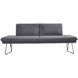 K+w Komfort & Wohnen Essbank K+W KOMFORT & WOHNEN "Pego Polsterbank", grau (grau 80), B:206cm H:88cm T:66cm, Sitzb&auml;nke, Essbank, Seitenteilverstellung, wahlweise in 206 oder 226cm