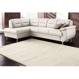 Sit & More Ecksofa SIT & MORE "Mailand L-Form, B: 250 cm", wei&szlig;, B:250cm H:85cm T:164cm, Luxus-Kunstleder;Kunstleder Softlux;NaturLEDER (echtes Rindleder)/Korpus passendes Kunstleder Softlux;Luxus-Microfaser Altara Nubuck (100% Polyester), Sofas, Ecksofa, optional Bettfunktion,Ottomane,inkl 5 Jahre Herstellergarantie
