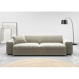 Big-Sofa Home Affaire "Glimminge auch in Breitcord, Feincord + Easy care-Bezug", silber, B:254cm H:71cm T:101cm, 100% Polyester, Sofas, Big-Sofa, besondere Kedern&auml;hte Zierkissen