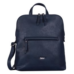 Rucksack Gabor "Mina", Damen, Gr. B/H/T: 27,5cm x 32cm x 9cm, blau, Polyurethane, clean, unifarben, Rucks&auml;cke Rucksack, aus weichem leichten Lederimitat, l&auml;ssig im praktischen Format