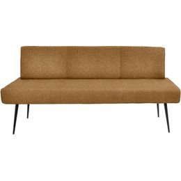 K+w Komfort & Wohnen Essbank K+W KOMFORT & WOHNEN "Giacomo I Polsterbank", braun (cinnamon, schwarz), B:177cm H:87cm T:62cm, Sitzb&auml;nke, Essbank, Metallf&uuml;sse in schwarz, wahlweise in der Breite 200cm oder 177cm