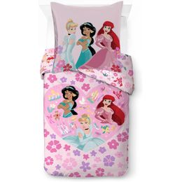 Kinderbettw&auml;sche Disney "Disney Princess Wonderful", pink, B/L: 135cm x 200cm, 1 Stk., 1 Stk., Linon, B/L: 80cm x 80cm, 2, Linon, Obermaterial: 100% Baumwolle, Bettw&auml;sche, 100% Baumwolle