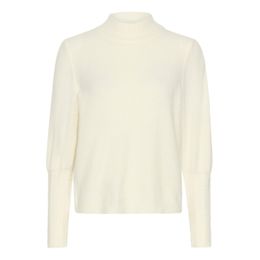 Strickpullover Kaffe "Strickpullover KAamelia", Damen, Gr. XS, wei&szlig; (chalk), Obermaterial: 67% Polyester PES. 12% Baumwolle CO. 6% Elasthan EL. 5% Wolle mw. 5% Polyacryl PAN., Pullover Strickpullover