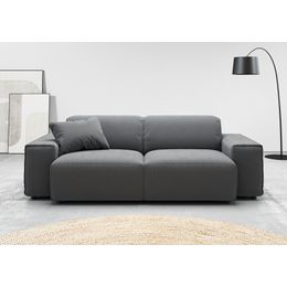 2,5-Sitzer Home Affaire "Glimminge auch in Breitcord, Feincord + Easy care-Bezug", grau (anthrazit), B:214cm H:71cm T:101cm, 100% Polyester, Sofas, besondere Kedern&auml;hte, Zierkissen