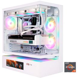 Cougar Gaming-PC "CFV235 Vision", wei&szlig; (schwarz), Microsoft Windows 11 Home (64 Bit), 64 GB RAM 2.000 GB SSD, Desktop-PCs, Windows 11, DDR5 RAM, Wasserk&uuml;hlung
