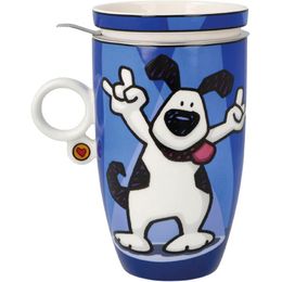 Tasse Goebel "Ed Heck - Rock On", bunt, B:8,5cm H:14cm, Fine China-Porzellan, Metall, Trinkgef&auml;&szlig;e, Tasse, F&uuml;llmenge 0,45l