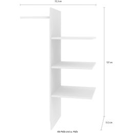 Inneneinteilung Wiemann, silber (streifendekor (silber)), B:72,3cm H:137cm T:51,5cm, Holzwerkstoff, Schrankinneneinteiler, Inneneinteilung