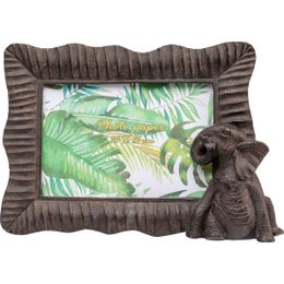 Bilderrahmen KARE DESIGN "Safari 15x10cm", braun (schwarz), B:24cm H:17cm T:4,3cm, Polyresin, Bilderrahmen, Bilderrahmen, Elefant oder Hippo