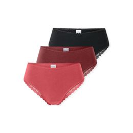 Brasilslip Schiesser "Modern Multipacks", Damen, Gr. 44, sortiert 5, Single Jersey, Obermaterial: 95% Baumwolle, 5% Elasthan, k&ouml;rpernah, Unterhosen, Spitzenb&auml;nder, Single-Jersey, Baumwollmischung