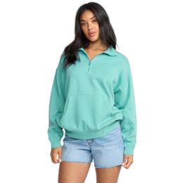 Sweatshirt Billabong "Hula Half Zip", Damen, Gr. M, blau bird, Obermaterial: 80% Baumwolle, 20% Polyester., Sweatshirts Sweatshirt