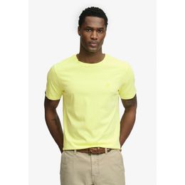 Rundhalsshirt Superdry "CLASSIC ESSENTIAL NEON TEE", Jungen, Gr. L, neon gelb lime, Single Jersey, Obermaterial: 100% Baumwolle, unifarben, relaxed fit normal, Rundhals, Shirts Rundhalsshirt, Relaxed Fit, aus Baumwolle und Single Jersey, Kurzarm