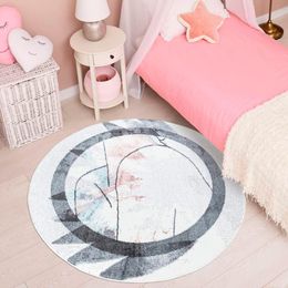 Teppich Carpet City "YOUNG953", beige (creme), H:11mm &Oslash;:160cm, Polypropylen (PP), Teppiche, Teppich, Moderner Jugend- Kinder Teppich, ideal f&uuml;r Jugendzimmer