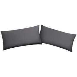 Kissenbezug OTTO HOME "Desner 100% Microfaser, extra weich, allergikerfreundlich", grau (anthrazit), B:40cm L:80cm, Microfaser, Obermaterial: 100% Polyester, Kissenbez&uuml;ge, Kissenbezug, uni Kissenh&uuml;lle, Premium Qualit&auml;t, schnell trocknend, pflegeleicht