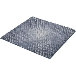Badematte Kleine Wolke "Cory, Badvorleger, Badezimmer Teppich", blau (navy), H:24mm, Polyester, Badematten, Badematte, Badteppich, modischer Farbverlauf, Hoch-Tief Effekt, waschbar