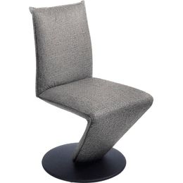 K+w Komfort & Wohnen Esszimmerstuhl K+W KOMFORT & WOHNEN "Drive Drehstuhl", grau (lightgrau 85, drehteller in metall schwarz struktur), B:52cm H:94cm T:63cm, 775: Flachgewebe, 100% Polyester, St&uuml;hle, Esszimmerstuhl, Stuhl mit federnder Sitzschale, Drehteller in Metall schwarz Struktur