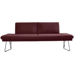 K+w Komfort & Wohnen Essbank K+W KOMFORT & WOHNEN "Pego Polsterbank", rot (bordeaux 15), B:206cm H:88cm T:66cm, Sitzb&auml;nke, Essbank, Seitenteilverstellung, wahlweise in 206 oder 226cm