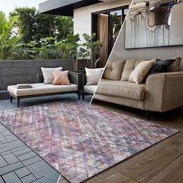 Outdoorteppich OTTO HOME "Oryn", bunt (multi), B:160cm H:8mm L:230cm, Polyester, Teppiche, Outdoorteppich, Flachgewebe, modern kariert, In- und Outdoor geeignet
