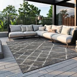 Outdoorteppich OTTO HOME "Sorren, LAGERR&Auml;UMUNG", schwarz, B:80cm H:8mm L:150cm, Polypropylen (PP), Teppiche, Outdoorteppich, Rauten Muster, In- und Outdoor geeignet, Terrasse & Balkon
