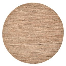 Wollteppich Theko "Pure UNI", gelb (ocker), H:14mm &Oslash;:150cm, Schurwolle, Teppiche, Handwebteppich, meliert, reine Wolle, handgewebt