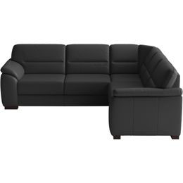 Sit & More Ecksofa SIT & MORE "Montego Leder, L-Form, B: 255cm", schwarz, B:255cm H:88cm T:225cm, Sofas, Ecksofa, wahlweise mit Bettfunktion und Schubkasten