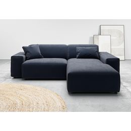 Ecksofa Home Affaire "Glimminge L-Form auch in Breitcord, Feincord + Easy care-Bezug", blau (dunkelblau), B:234cm H:71cm T:191cm, 100% Polyester, Sofas, Ecksofa, Breite 234, Zierkissen