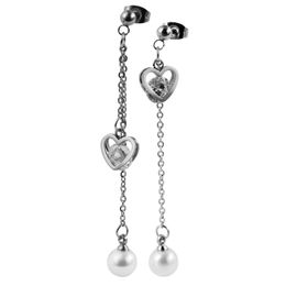 Adelia&acute;s Kettenanh&auml;nger ADELIA&acute;S "Anh&auml;nger &ndash; Herzanh&auml;nger aus Edelstahl mit Perle", silber, Schmuckanh&auml;nger, Damen, Edelstahl, Kettenanh&auml;nger, Sch&ouml;ne Geschenkidee zum Weihnachten