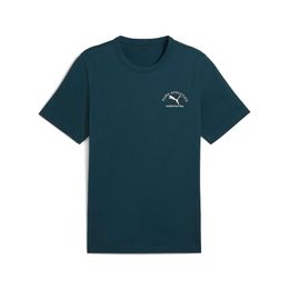 T-Shirt Puma "CLASS GRAPHIC TEE", Jungen, Gr. XL, blau (gr&uuml;n terrain), Jersey, Obermaterial: 100% Baumwolle, unifarben, regular fit normal, Rundhals, Shirts T-Shirt, Regular Fit Passform, Kurzarmdesign, Rundhalsausschnitt