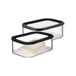 Vorratsdose Mepal "K&auml;sedosen Modula 2000 ml 2er Set", schwarz, Kunststoff, Lebensmittelaufbewahrungsbeh&auml;lter, Vorratsdose