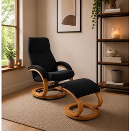 Relaxsessel Home Affaire "mit Hocker PARIS - OTTO. Verl&auml;ssliche Qualit&auml;t.", schwarz, B:67cm H:107cm T:78cm, NaturLeder (echtes Rindsleder) in Sitz und R&uuml;cken. Korpus in passendem Softlux-Kunstleder bezogen;Kunstleder/PU;Primabelle-Microfaser (100% Polyester);Webstoff (100% Polyester), Sessel, Relaxsessel, Relaxfunktion, Dreh- und Kippfunktion, Unser Dauertiefpreis