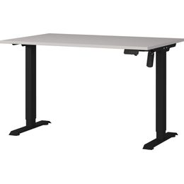 Schreibtisch Germania "Boras", beige (kaschmir, schwarz, schwarz, kaschmir), B:120cm H:120cm T:80cm, Tische, Schreibtisch, Breite 120/140/160/180 cm, Metallgestell, elektrisch h&ouml;henverstellbar