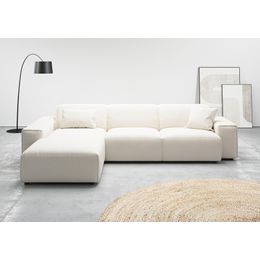 Ecksofa Home Affaire "Glimminge auch in Breitcord, Feincord, Boucl&eacute; + Easy care-Bezug", wei&szlig;, B:294cm H:71cm T:191cm, 96% Polyester, 4% Polyacryl, Sofas, Ecksofa, L-Form, Breite 294, Zierkissen