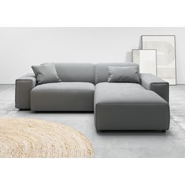 Ecksofa Home Affaire "Glimminge L-Form auch in Breitcord, Feincord + Easy care-Bezug", grau, B:234cm H:71cm T:191cm, 100% Polyester, Sofas, Ecksofa, Breite 234, Zierkissen