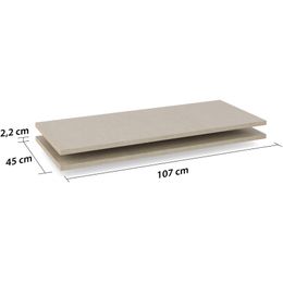 Einlegeboden Rauch "Zubeh&ouml;r f&uuml;r Rauch-Schwebet&uuml;renschr&auml;nke BLUE", beige (leinenoptik hell), B:107cm H:1,6cm T:45cm, Holzwerkstoff, Einlegeb&ouml;den, Einlegeboden, 2er-Set Breite 107 cm, Tiefe 45 cm