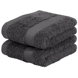 Gaestehandtuecher OTTO HOME "Vanessa, 8 G&auml;stehandt&uuml;cher, 30x50cm, in Standard- und Premium-Qualit&auml;t", anthrazit, B:50cm L:30cm, Walkfrottee, Obermaterial: 100% Baumwolle, Handt&uuml;cher, Handt&uuml;cher mit Bord&uuml;re, 100% Baumwolle, einfarbig, weich