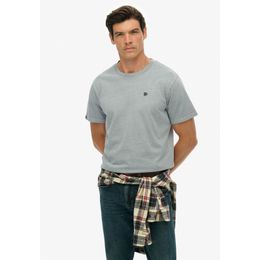 Rundhalsshirt Superdry "ESSENTIALS RELAXED TEE", Jungen, Gr. XXL, blau (washed denim), Single Jersey, Obermaterial: 100% Baumwolle, unifarben, relaxed fit h&uuml;ftbedeckend, Rundhals, Shirts Rundhalsshirt, Relaxed Fit, aus Baumwolle und Single Jersey, mit Logostickerei