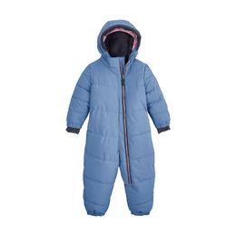 Overall "FIOW 20 MNS QLTD ONPC", M&auml;dchen, Gr. 86/92, Normalgr&ouml;&szlig;en, blau (denim), Obermaterial: 100% Polyester.Futter: 100% Polyester.F&uuml;llung: 100% Polyester, FIRST INSTINCT BY Killtec, Overalls Overall, Steppoverall mit Kapuze, 10.000 mm Wassers&auml;ule, Teddyfell innen