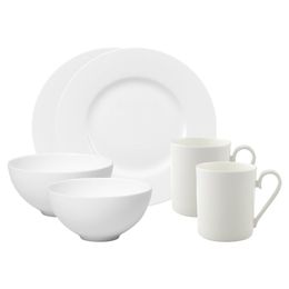 Villeroy & Boch Geschirr-Set VILLEROY & BOCH "Fr&uuml;hst&uuml;cks-Set Royal 6er Set wei&szlig;", wei&szlig;, 6, Porzellan, Geschirr-Sets, Geschirr-Set, Sp&uuml;lmaschinengeeignet, Mikrowellenfest